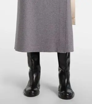 JIL SANDER Wool-blend Wrap Skirt - Grey
