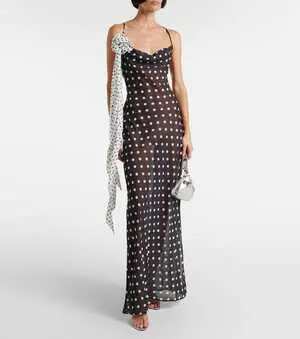 BANANHOT Priya Polka-dot Maxi Dress