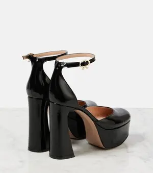 GIANVITO ROSSI Bessie 100 Patent Leather Platform Pumps - Black