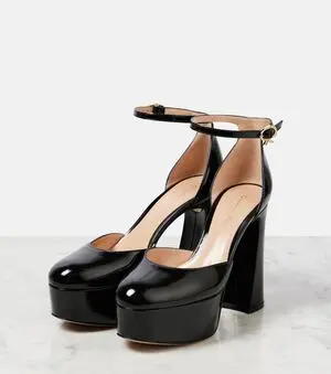 GIANVITO ROSSI Bessie 100 Patent Leather Platform Pumps - Black