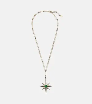 Shay Jewelry Starburst 18kt Yellow Necklace With Emerald And Diamonds - Gold