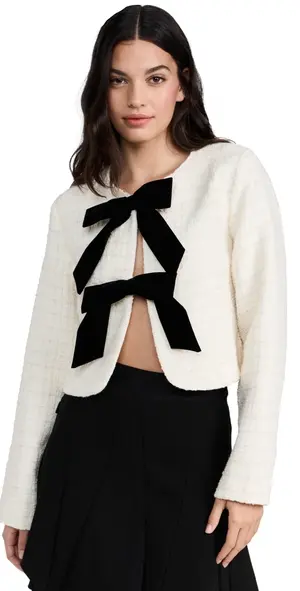 Line & Dot Kinzie Metallic Tweed Top