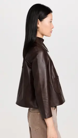 Ba&sh Milos Leather Jacket - Marron