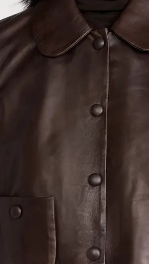 Ba&sh Milos Leather Jacket - Marron