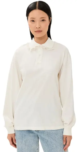 TANNER FLETCHER Cletus Lace-trimmed Polo Shirt
