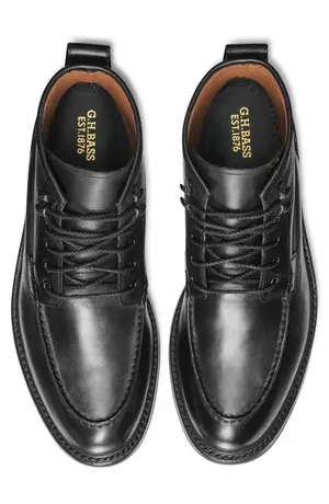 G.H. Bass & Co. Black Leather Moc Toe Chukka Boots Size 7.5 b10 G.H.Bass G.H. Bass Chase Moc Toe Boots In Black - 62% Off  main image 4