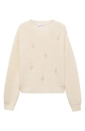 Mango Faux Pearl Embellished Sweater