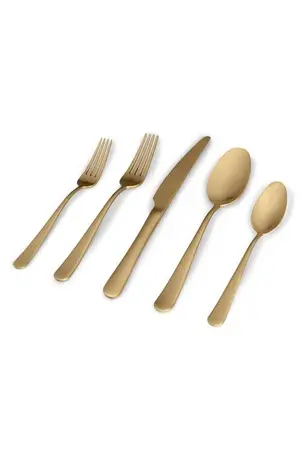 FABLE Stainless Steel 20-piece Flatware Place Setting Matte Gold