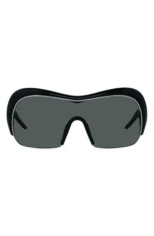 Givenchy Geometric Shield Sunglasses - Shiny Black / Smoke