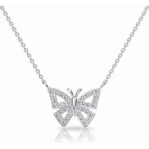 DONATELLO GIAN Name Butterfly Pendant Necklace - Silver