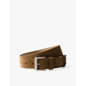 Prada Adjustable Buckle Suede Belt - Brown