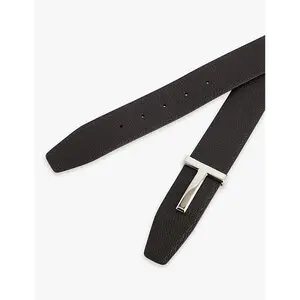 TOM FORD Reversible Leather Belt With Brand Plaque - Brown + Black