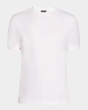 Giorgio Armani Textured Stretch T-shirt - Solid White