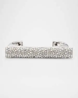 Alexander McQueen Crystal Cuff Bracelet - Silver
