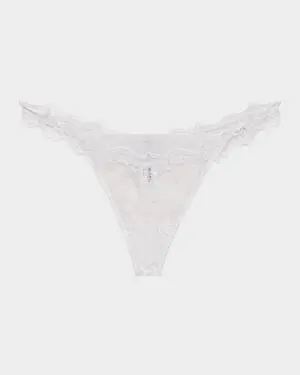 Lise Charmel Source Beaute Embroidered Tulle Thong - Blanc