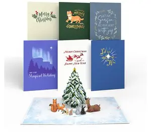 LOVEPOP Cards Set Of 7 Holiday Pop-up Card Variety Pack - One-color
