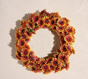 WICKER PARK As Is Golden Sunflower Wreath - One-color