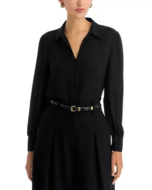 T Tahari Button Up Blouse - Black