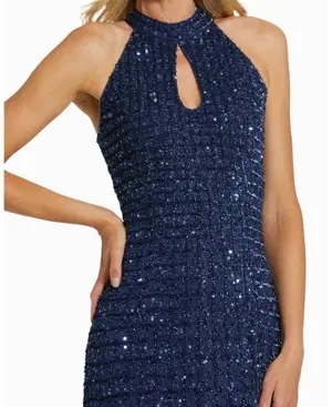 Mac Duggal Embellished Halterneck Gown - Midnight