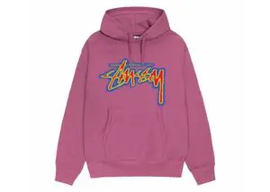 StÜssy Thermal Stock Hoodie - Berry