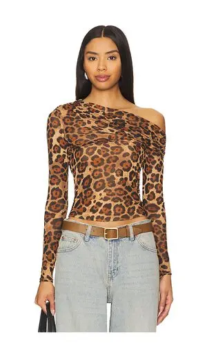 AFRM Barry Ruched One-shoulder Top