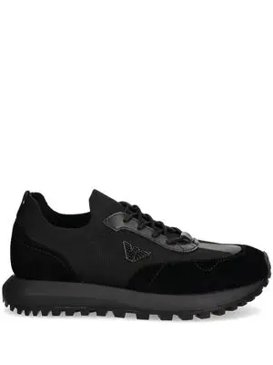 Emporio Armani Logo-plaque Sneakers - Black