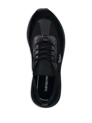 Emporio Armani Logo-plaque Sneakers - Black