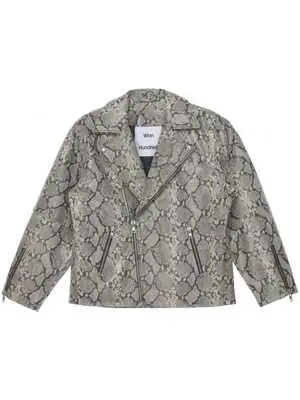 WON HUNDRED Snakeskin-print Leather Jacket