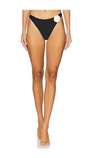 L*Space Leilani Mid Rise Bikini Bottom - Black & Cream
