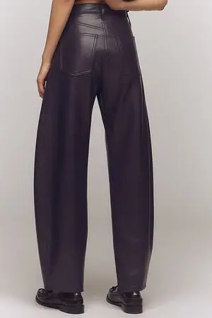AGOLDE Luna Pieced Leather Barrel Pants