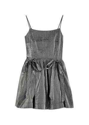 sleeveless metallic dress Metallic Pleated A-line Gown by Ladivine CD802