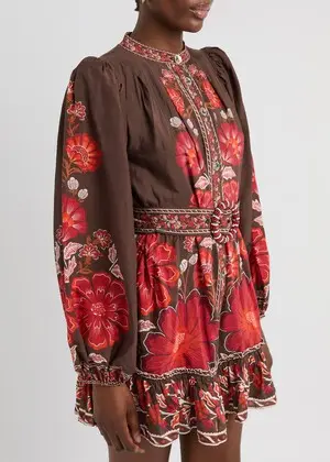 Farm Rio Gigi Floral-print Mini Dress