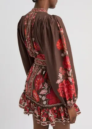 Farm Rio Gigi Floral-print Mini Dress