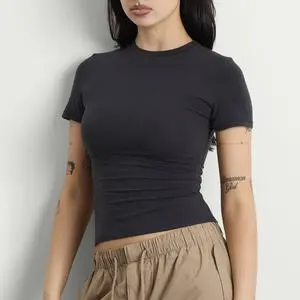 SKIMS Cotton Jersey T-shirt - Soot