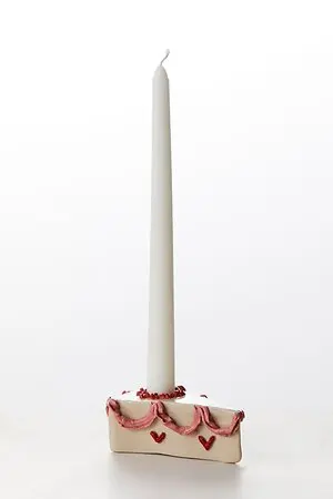 GRACE H MADE Cake Candleholder - White/see
