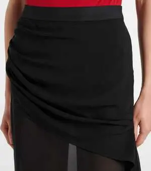 DIDU Draped Chiffon Midi Skirt