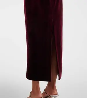 SELF-PORTRAIT Strapless Velvet Midi Dress