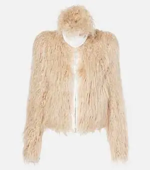 Dries Van Noten Faux Fur Jacket - Beige