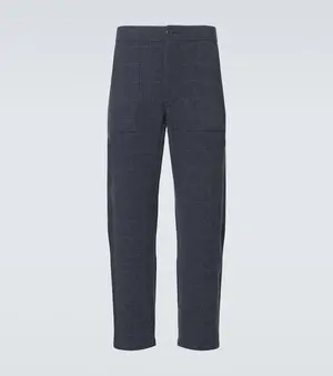 GOD'S TRUE CASHMERE Herringbone Cashmere Pants - Blue