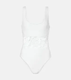 KARLA COLLETTO Aster Embroidered Swimsuit - White