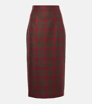 EMILIA WICKSTEAD Lorelei Plaid Pencil Skirt - Red