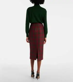 EMILIA WICKSTEAD Lorelei Plaid Pencil Skirt - Red