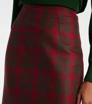 EMILIA WICKSTEAD Lorelei Plaid Pencil Skirt - Red
