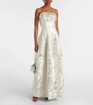 Simkhai Octavia Lamé Jacquard Corset Gown