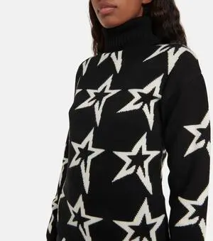 Perfect Moment Star Dust Wool Turtleneck Sweater - Black