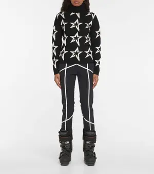 Perfect Moment Star Dust Wool Turtleneck Sweater - Black