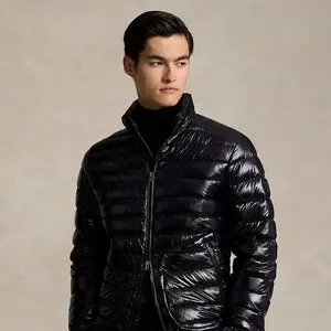 Ralph Lauren The Stewart Glossed Down Jacket Polo Black Glossy