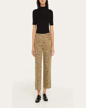 AMO Billie Cropped Jeans - Leopard