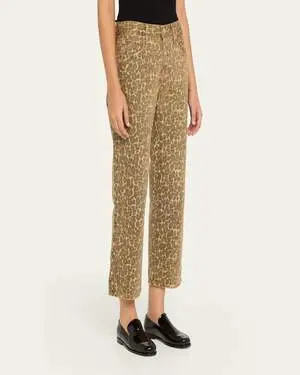 AMO Billie Cropped Jeans - Leopard
