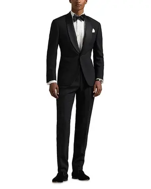 Ralph Lauren Tailored Wool Barathea Shawl Tuxedo - Black